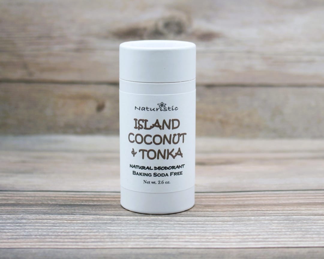 Island Coconut & Tonka Natural Deodorant: Baking Soda Free, Magnesium ...