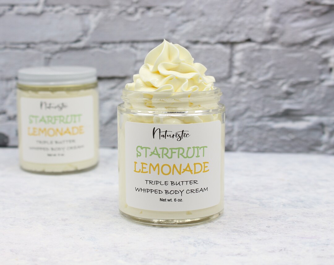 Starfruit Lemonade Triple Butter Whipped Body Cream, Mango, Shea, Kokum ...