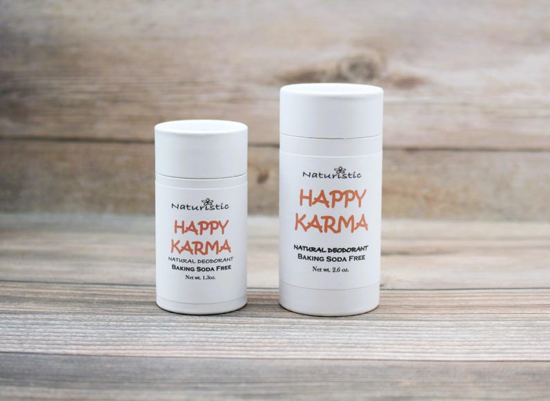 Happy Karma Natural Deodorant: Baking Soda Free, Essential Oils (2.6 Oz ...