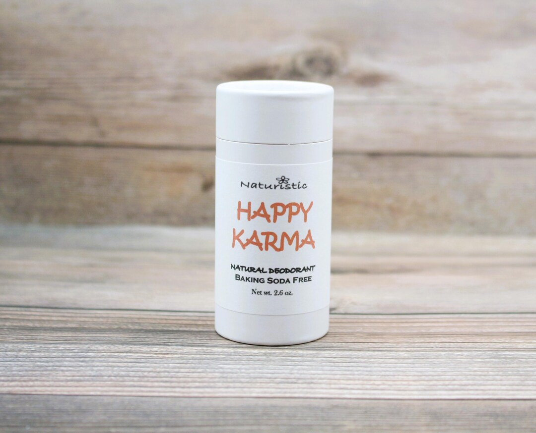 Happy Karma Natural Deodorant: Baking Soda Free, Essential Oils (2.6 Oz ...