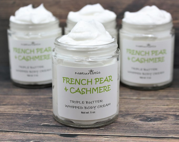 FRENCH PEAR & CASHMERE Triple Butter Whipped Body Cream, Shea, Mango ...