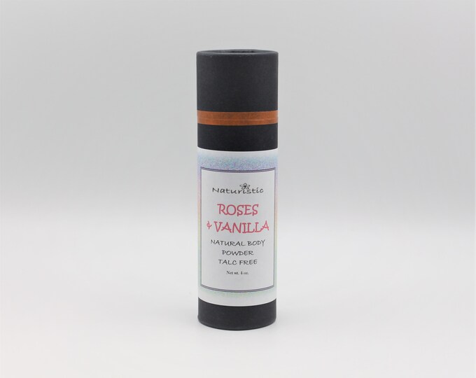 Roses & Vanilla BODY POWDER, Talc Free, Deodorant Body Powder, Eco ...