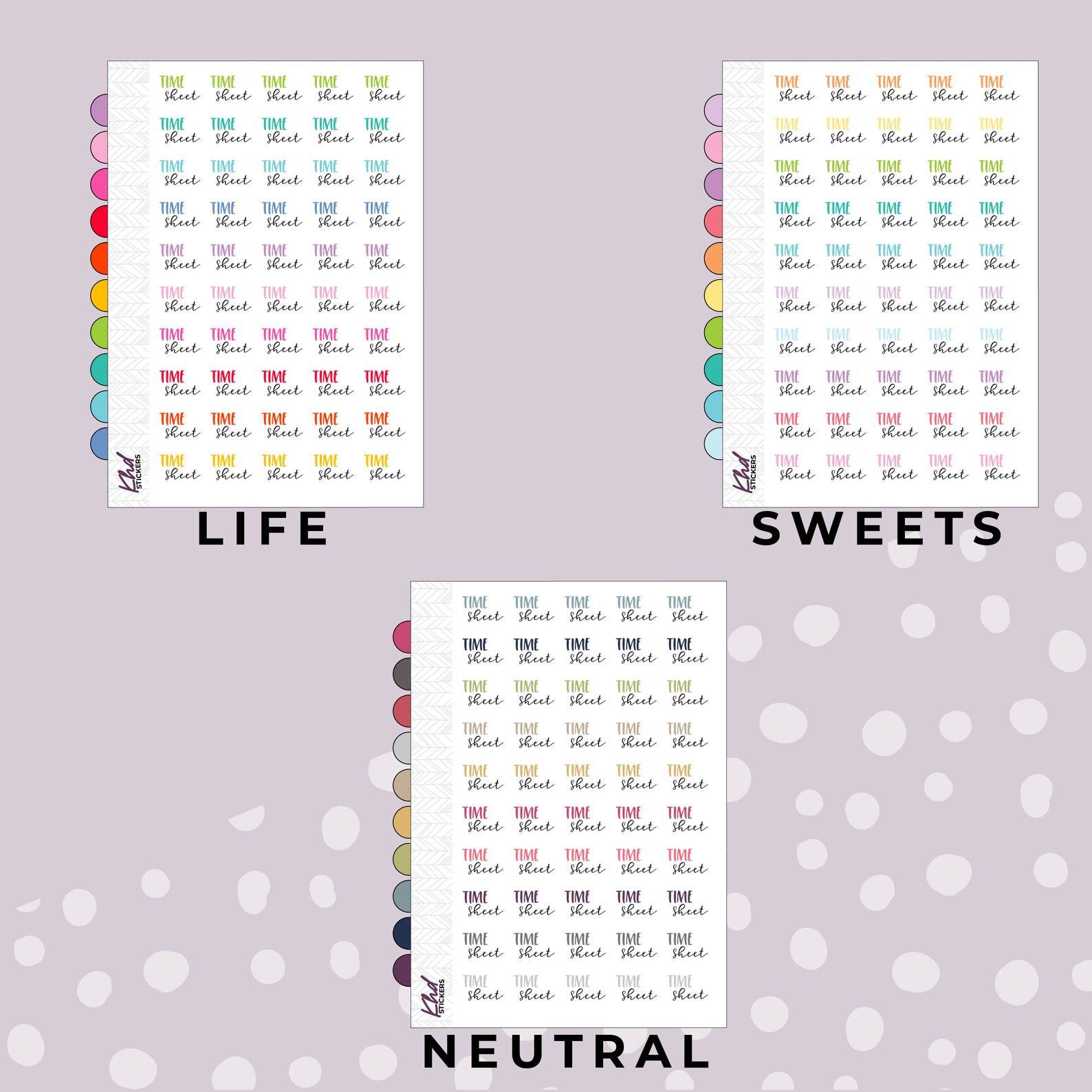 Time Sheet Stickers Word Planner Stickers Removable - Etsy