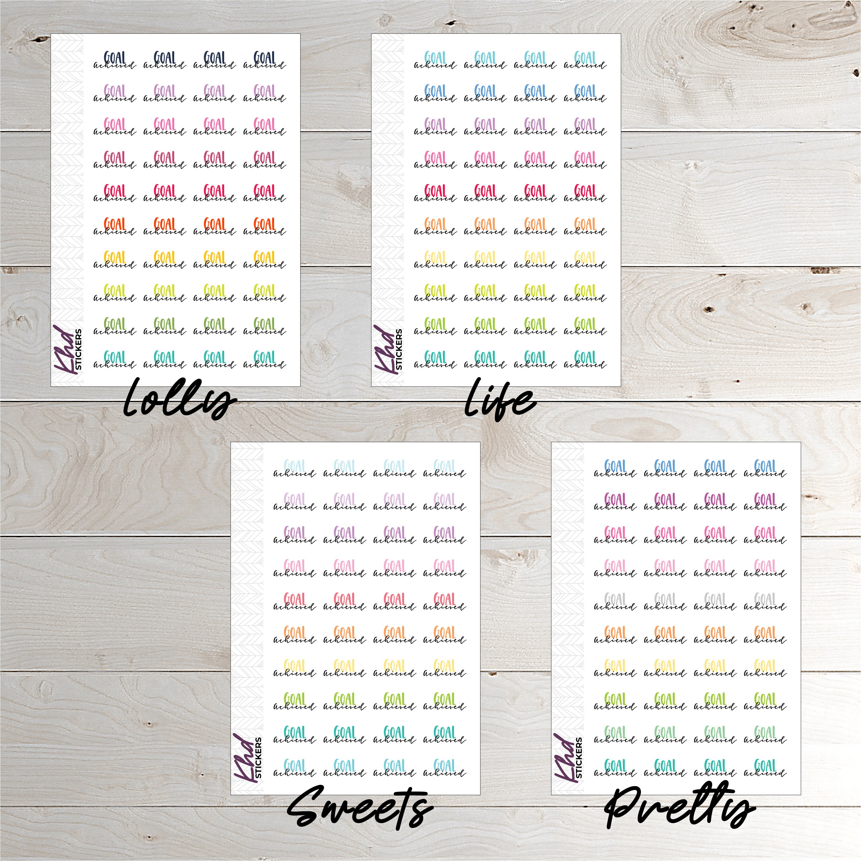 Goal Achieved Stickers Planner Stickers Removable | Etsy