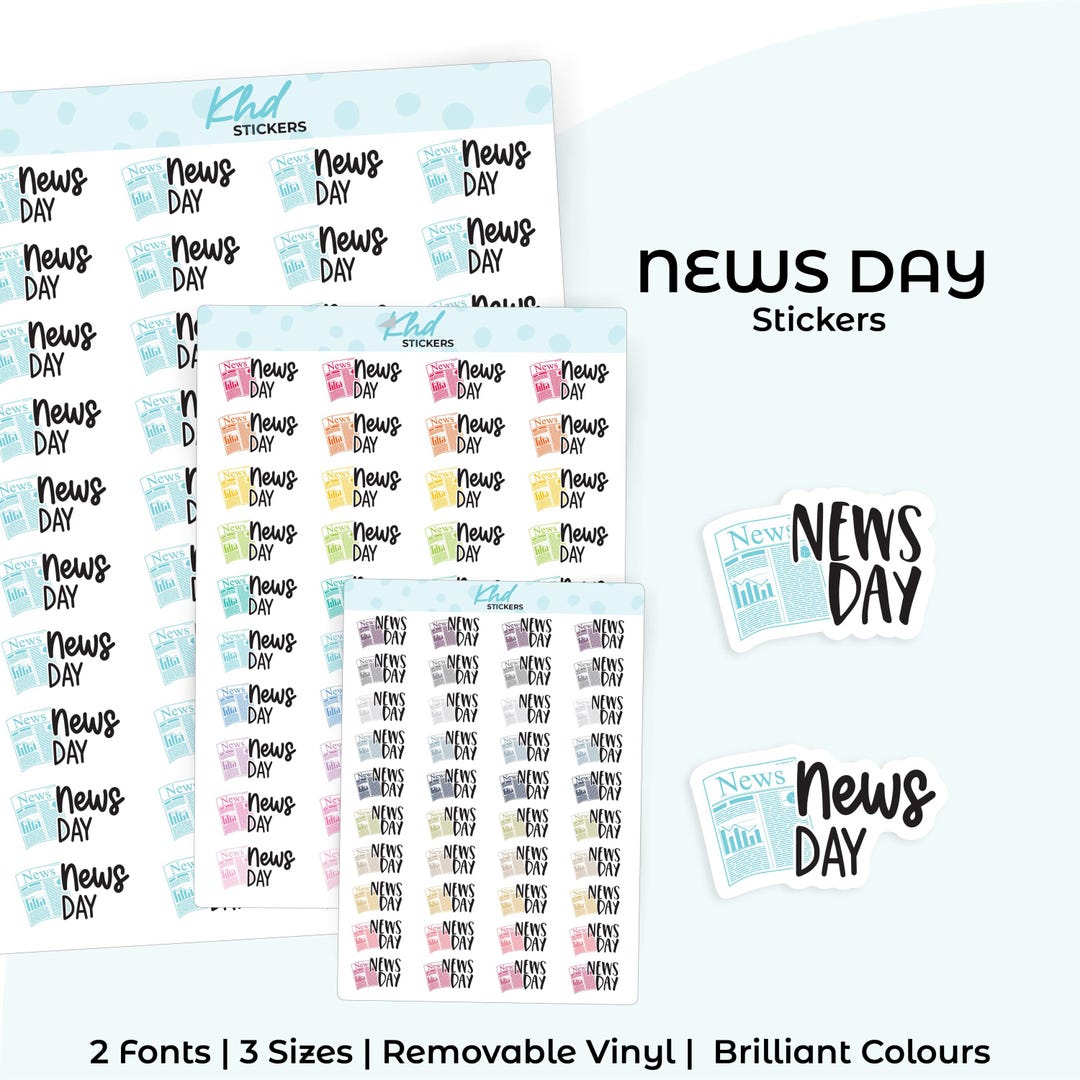 News Day Planner Stickers, 3 Sizes, Removable - Etsy
