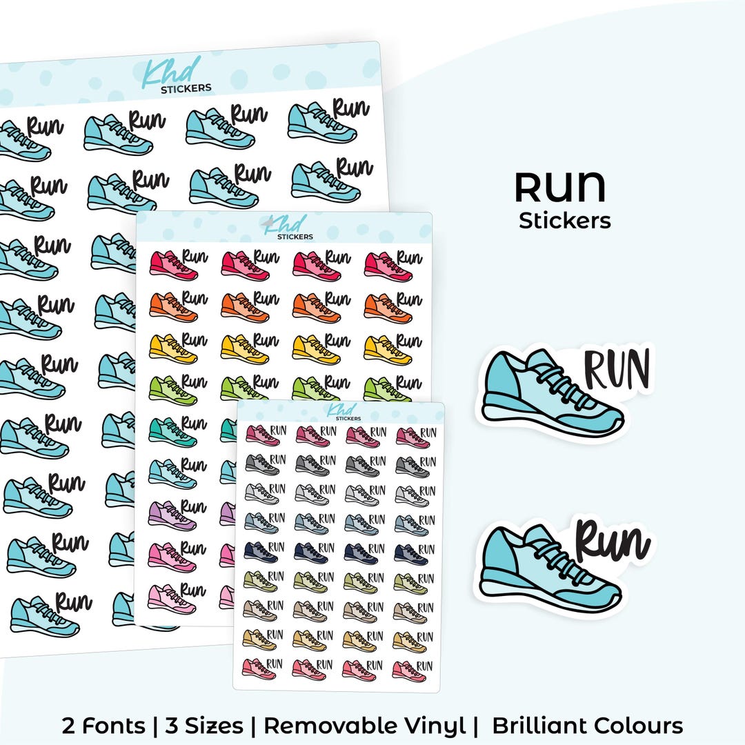 Run Planner Stickers, 3 Sizes, Removable - Etsy