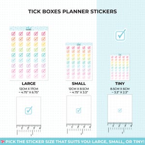 Tick Boxes Planner Stickers, Three Sizes Including Tiny, Removable - Etsy