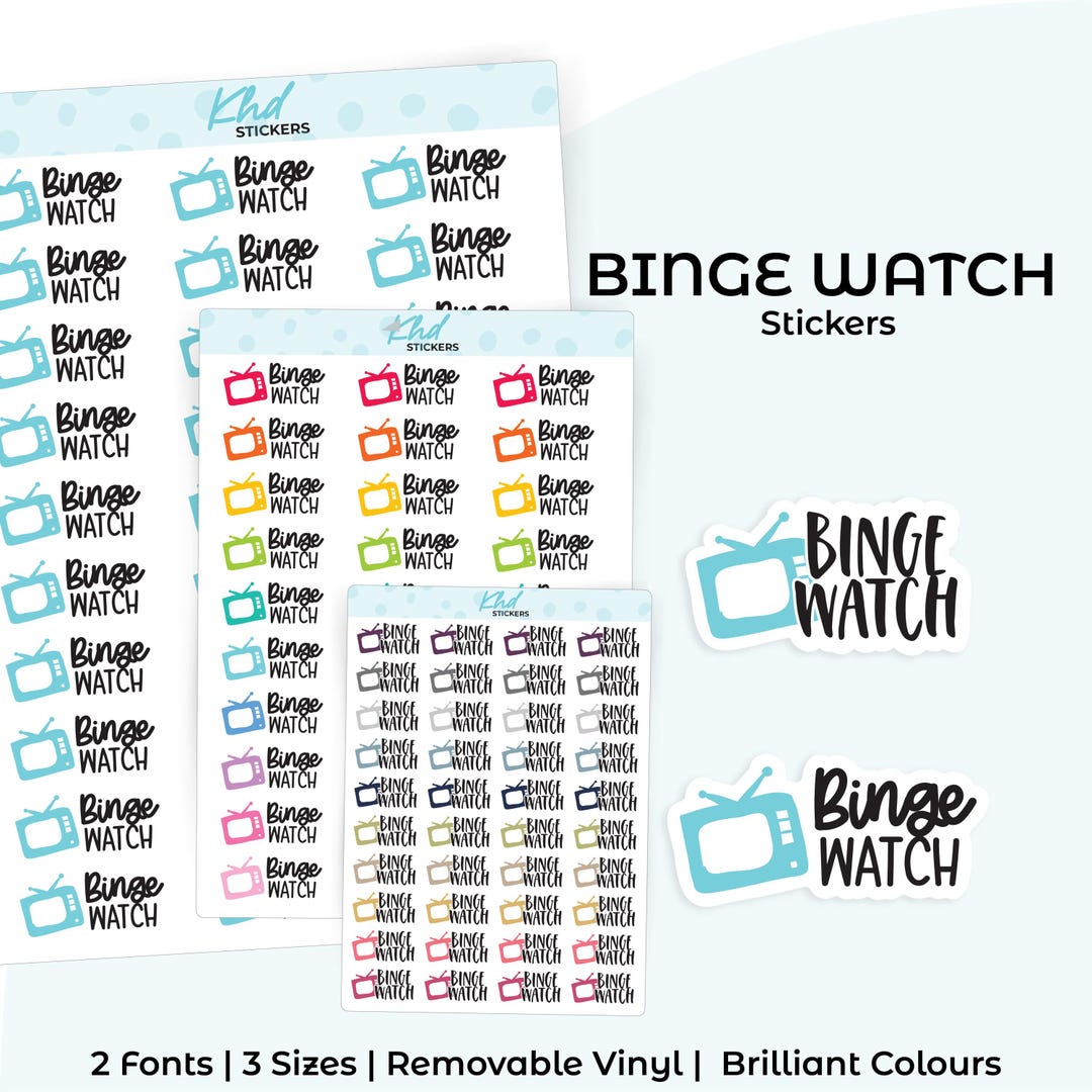 Binge Watch Planner Stickers, 3 Sizes, Removable - Etsy
