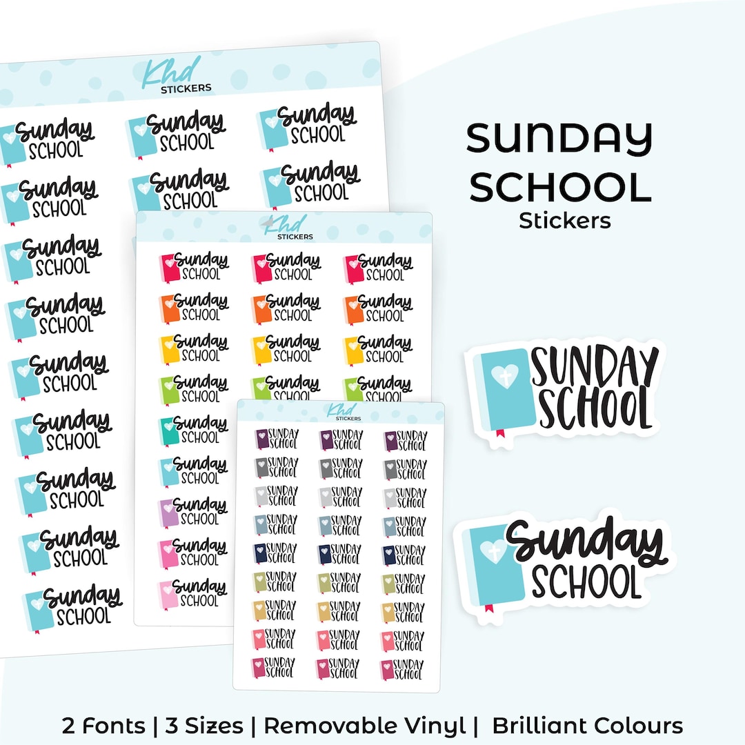 Sunday School Planner Stickers, 3 Sizes, Removable - Etsy