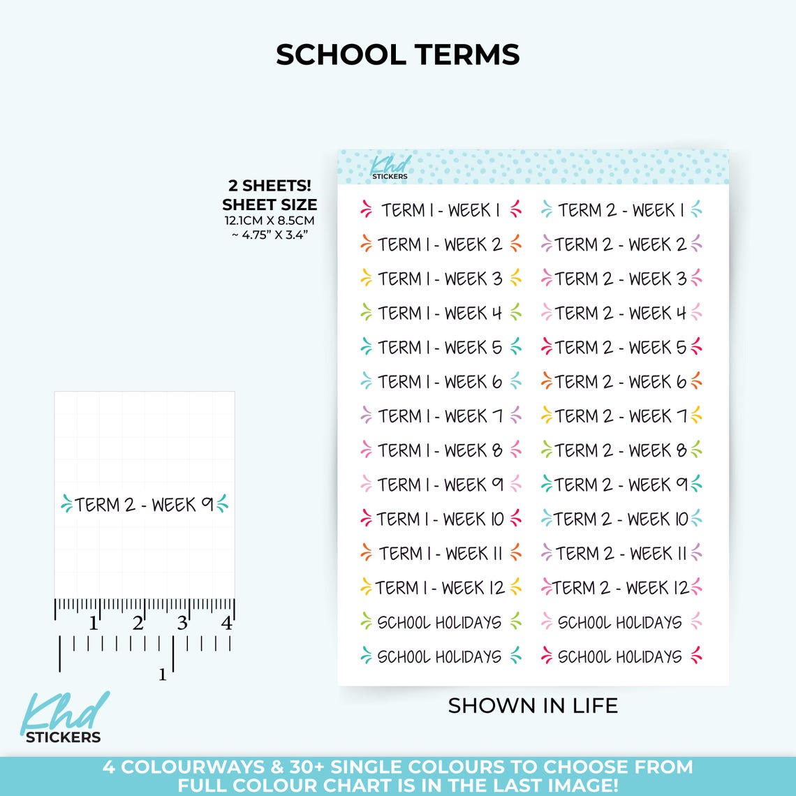 School Term Stickers, Planner Stickers, Removable - Etsy