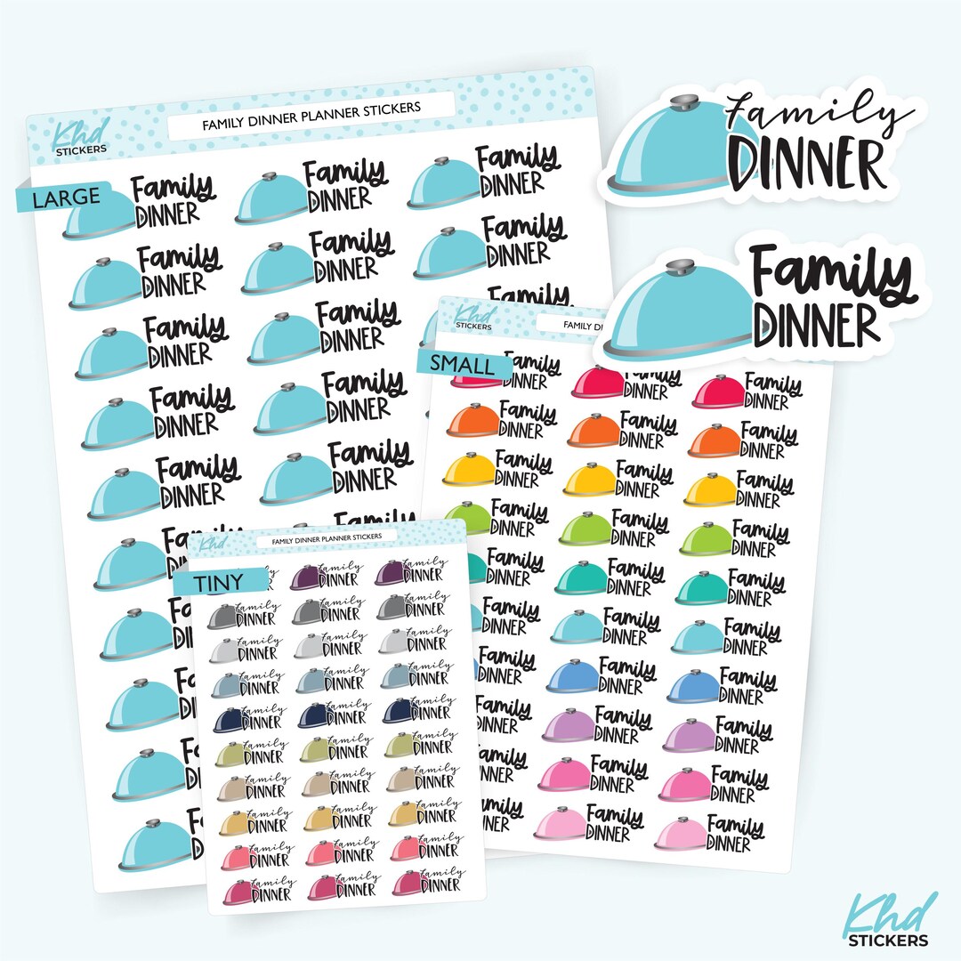 Family Dinner Planner Stickers, Three Sizes Including Tiny, Removable ...