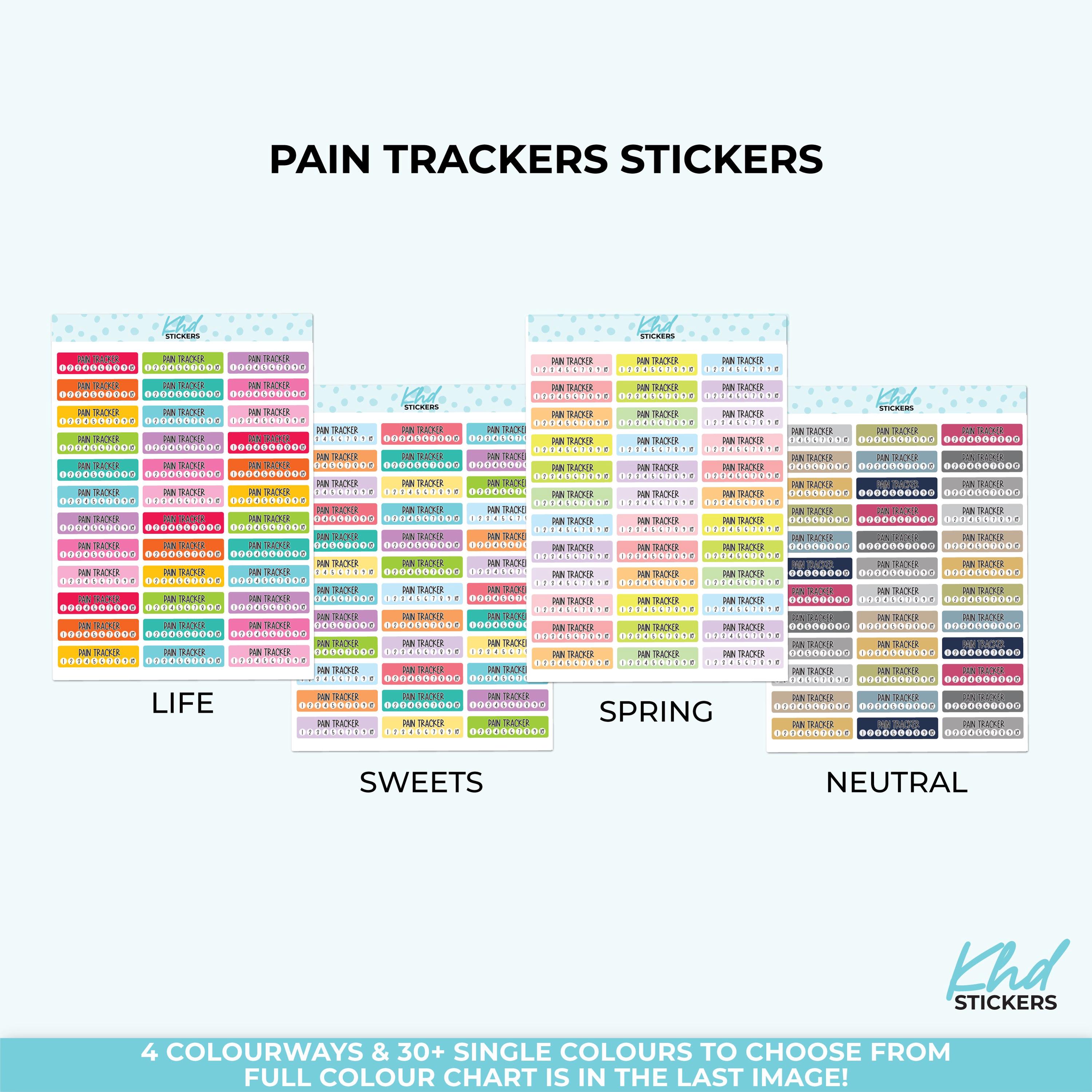 Pain Tracker Stickers: Scale of 1-10, Planner Stickers - Etsy