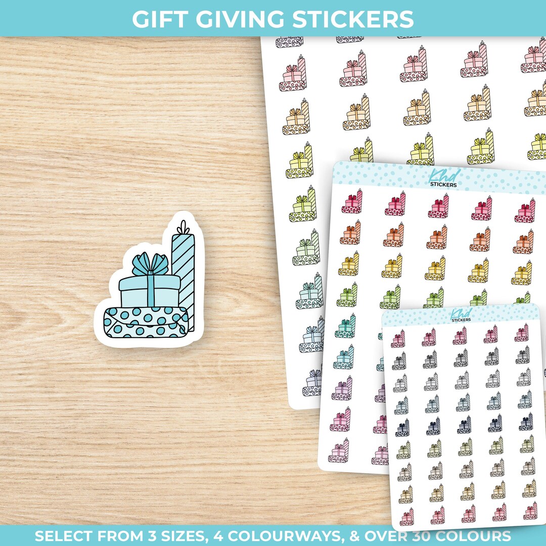 Gift Giving Planner Stickers, Three Sizes Including Tiny, Removable - Etsy