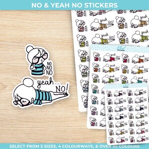 Cute No and Yeah No Planner Girl Stickers, Planner Stickers, Removable ...