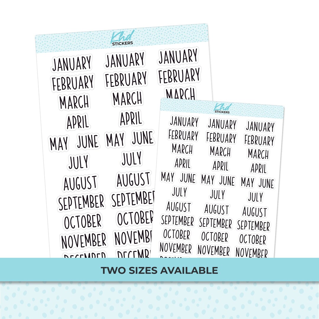 Mini Months of the Year Stickers Planner Stickers Two Sizes - Etsy