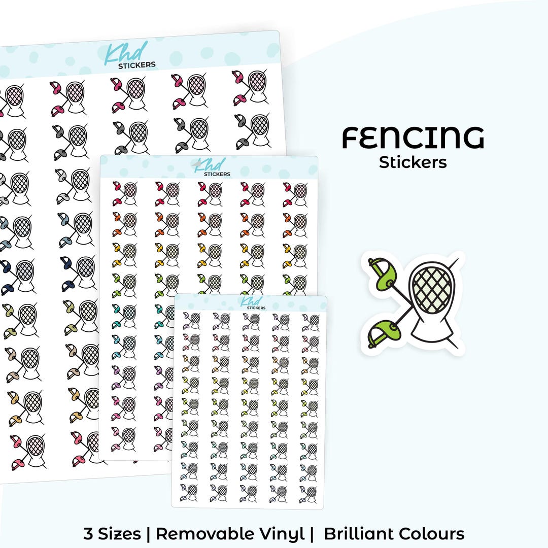 Fencing Planner Stickers, 3 Sizes, Removable - Etsy Australia