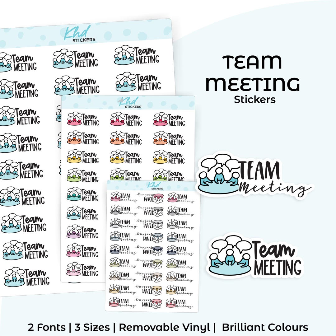 Team Meeting Planner Stickers, 3 Sizes, Removable - Etsy
