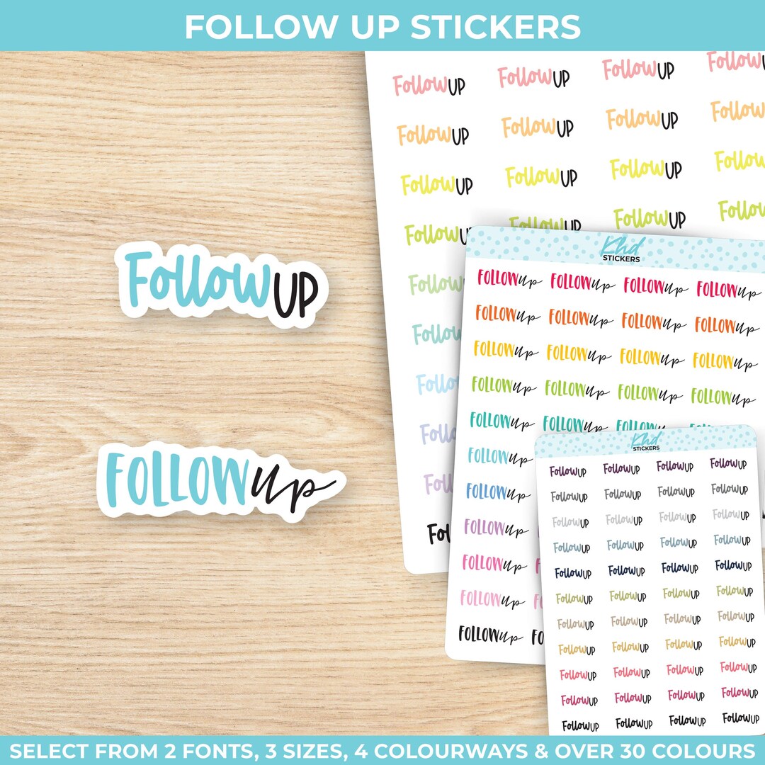 Follow up Planner Stickers, Three Sizes Including Tiny, Removable - Etsy