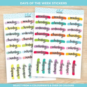 Days of the Week Stickers, Header Planner Stickers, Removable - Etsy