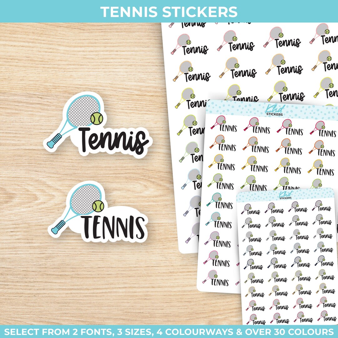 Tennis Planner Stickers, Three Sizes Including Tiny, Removable - Etsy