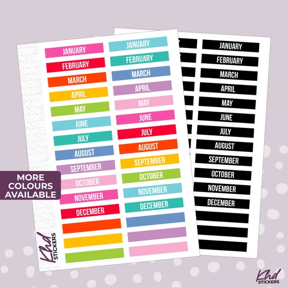 Months of the Year Stickers Header Planner Stickers - Etsy