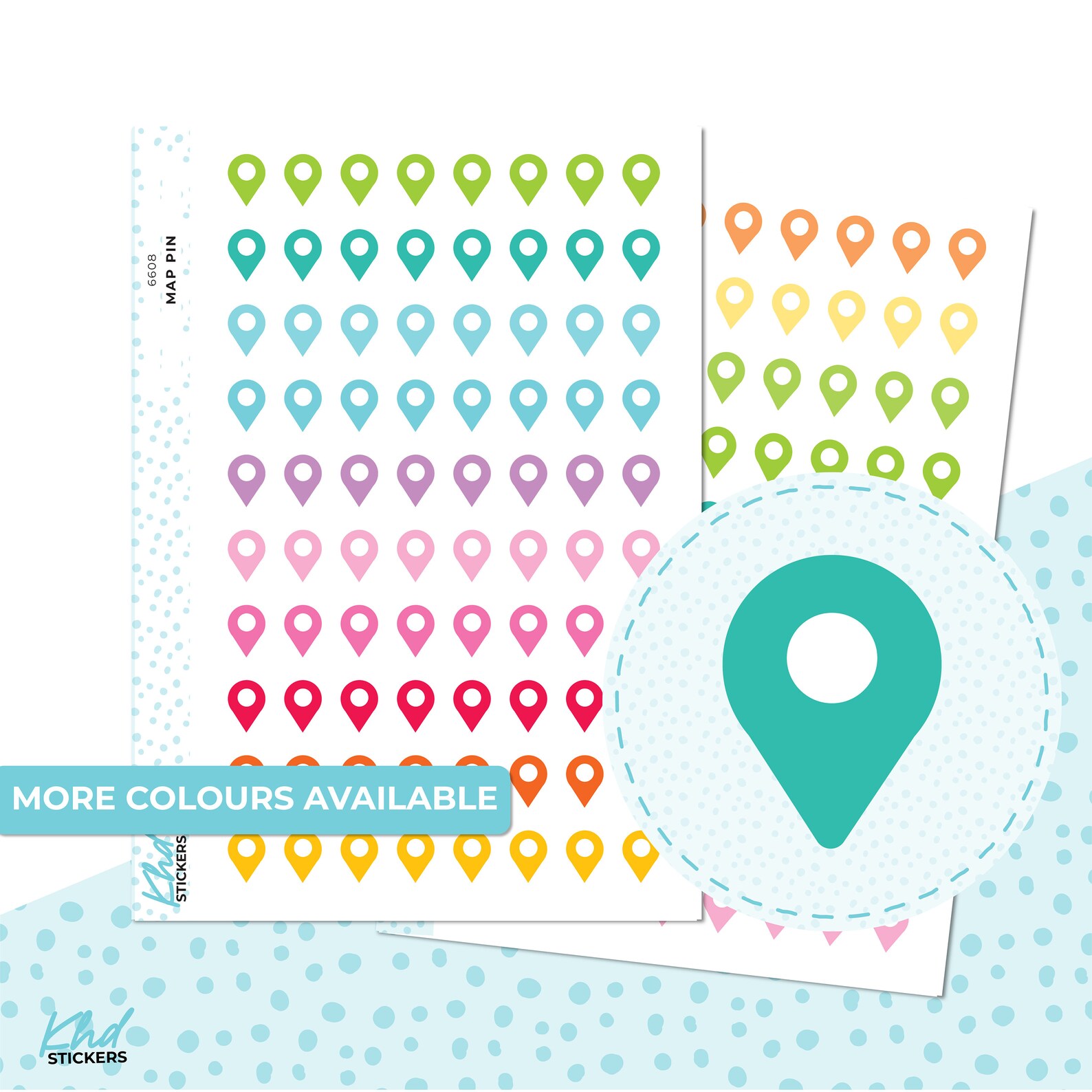 Map Pin Stickers Planner Stickers Removable - Etsy