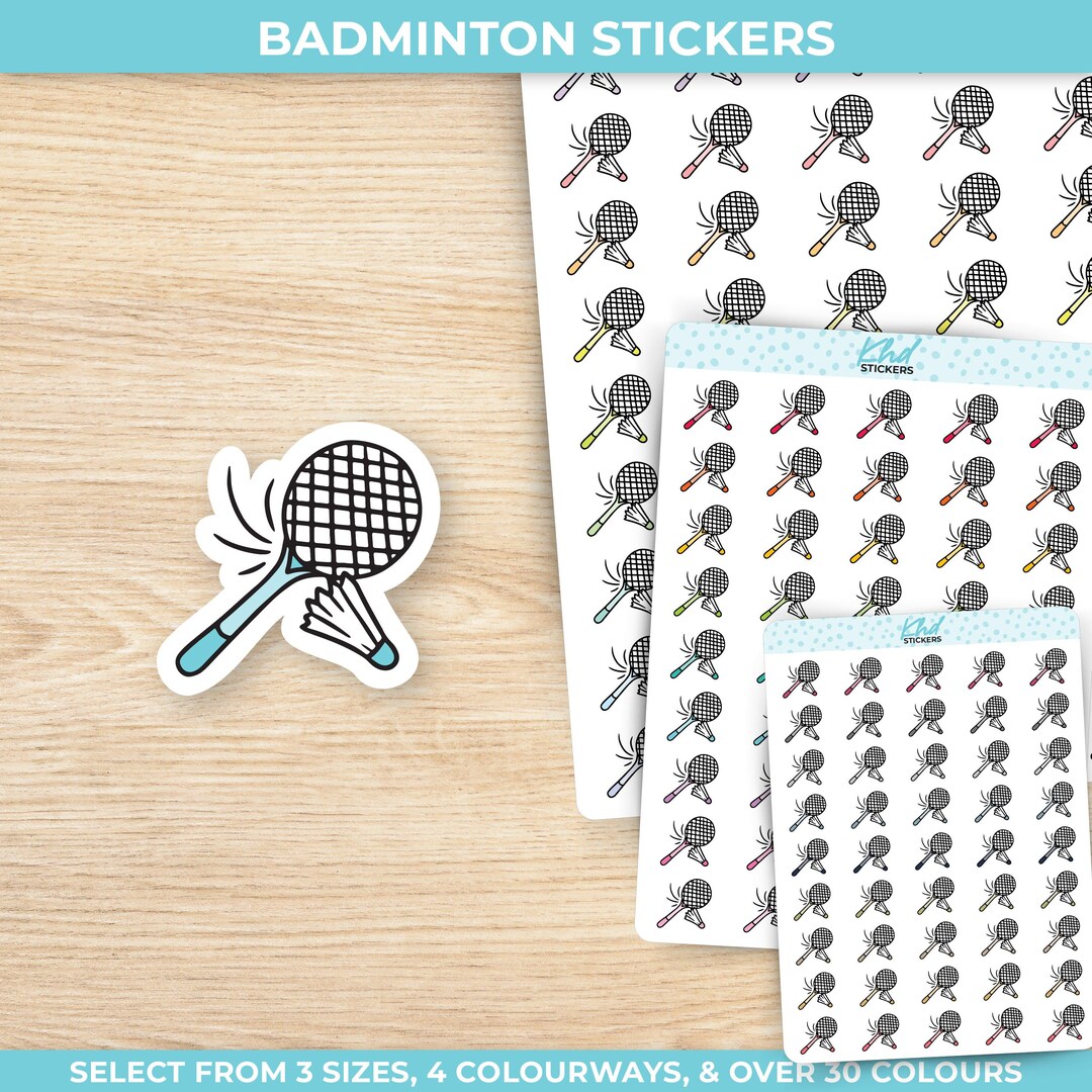 Badminton Planner Stickers, Three Sizes Including Tiny, Removable - Etsy