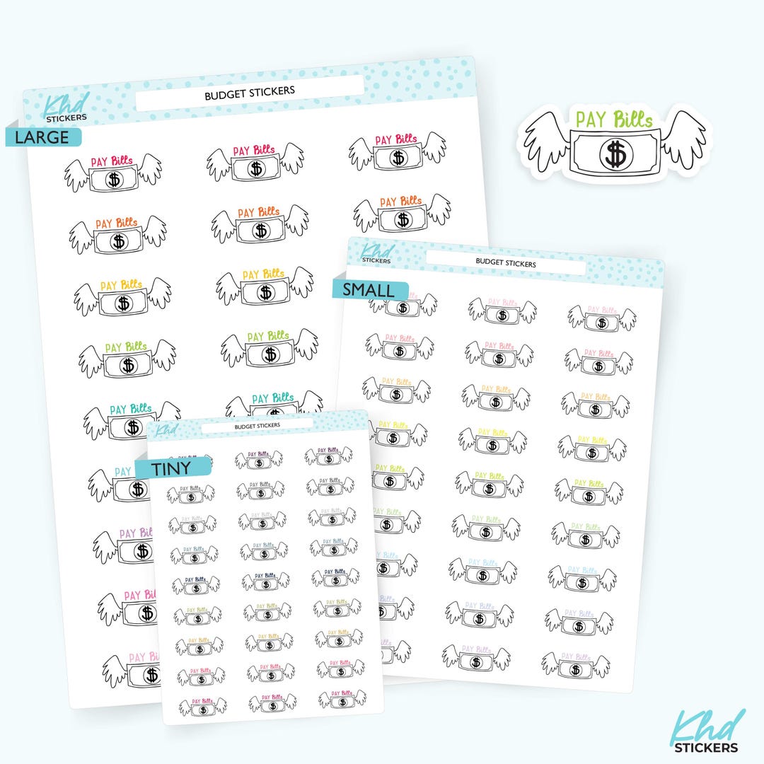 Pay Bills Planner Stickers, Three Sizes Including Tiny, Removable - Etsy