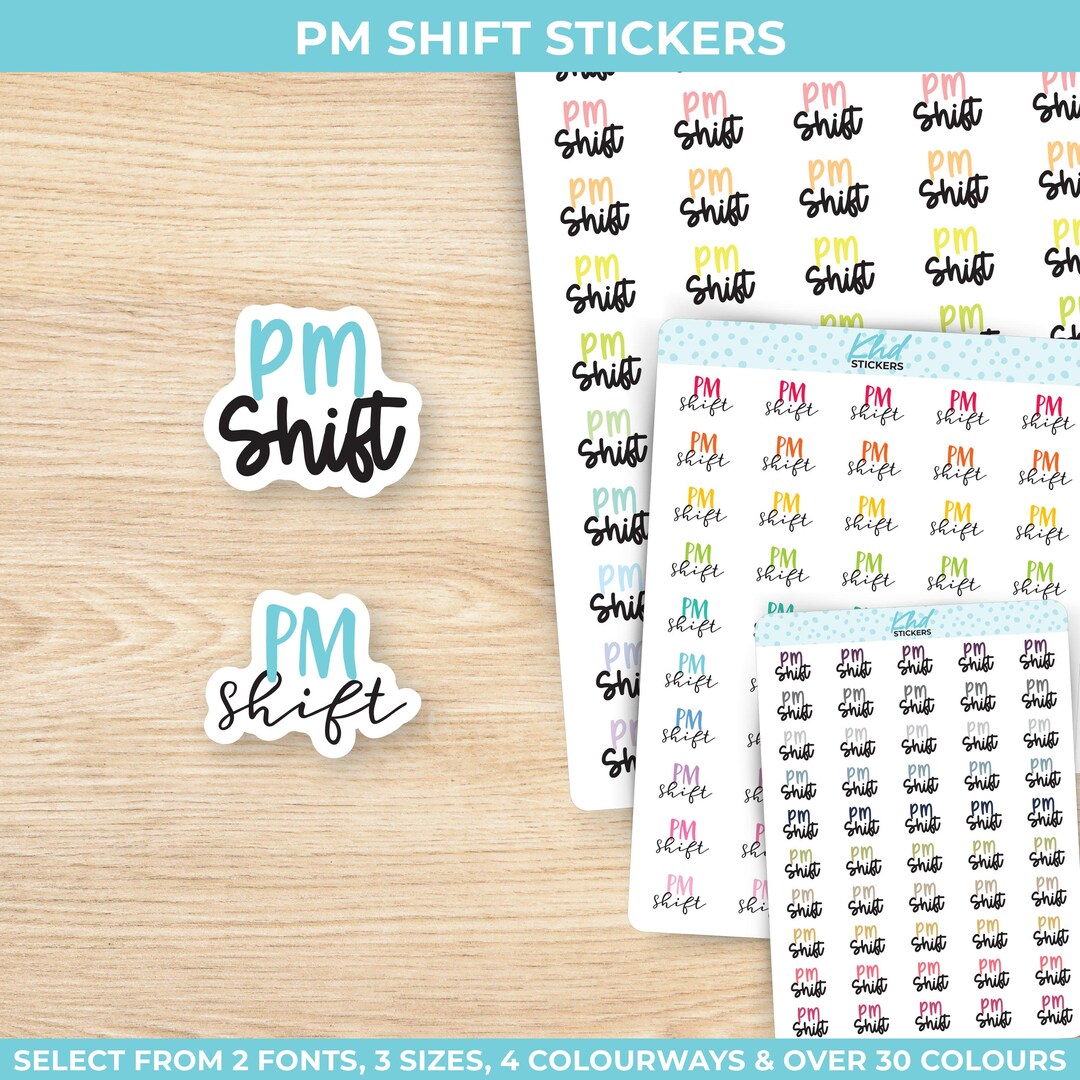 PM Shift Planner Stickers, Three Sizes Including Tiny, Removable - Etsy