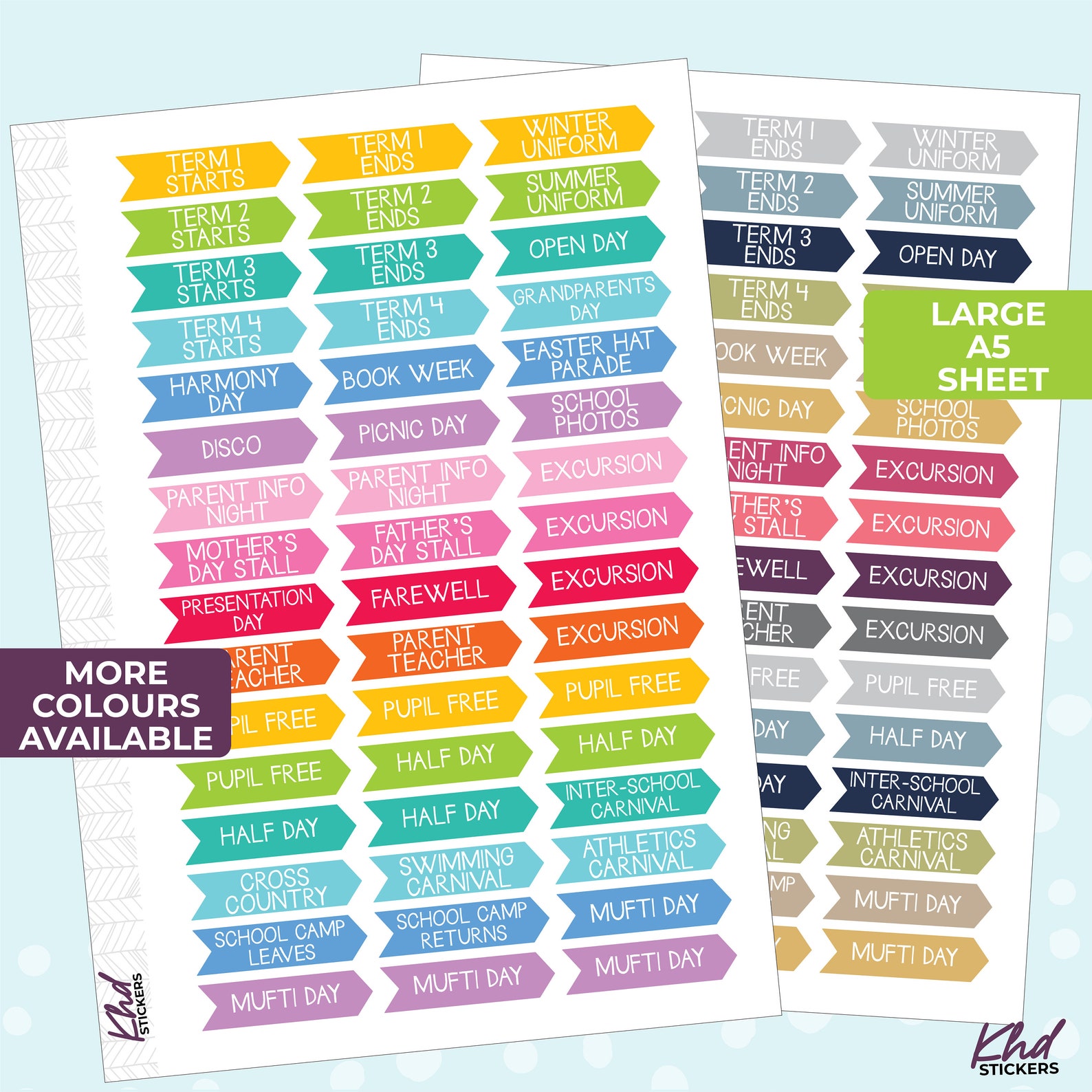 School Event Stickers Planner Stickers Removable - Etsy