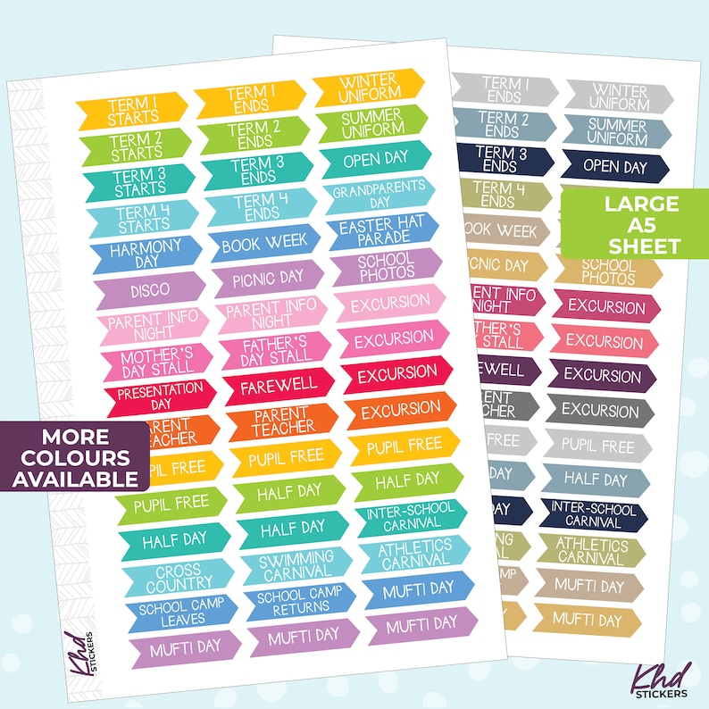 School Event Stickers Planner Stickers Removable - Etsy