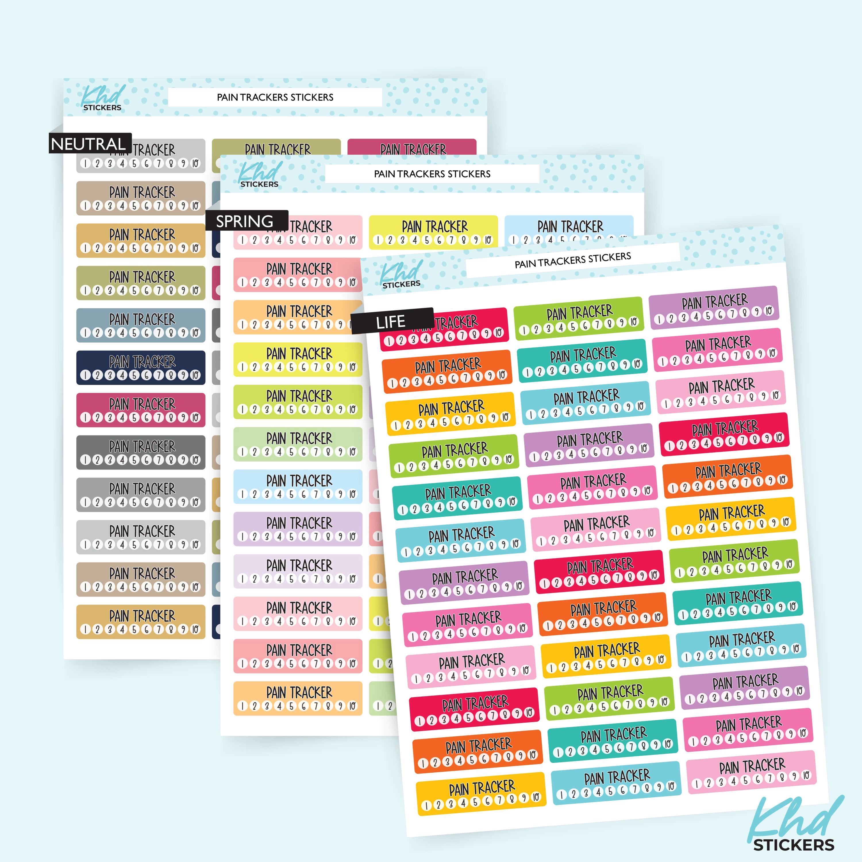 Pain Tracker Stickers: Scale of 1-10, Planner Stickers - Etsy