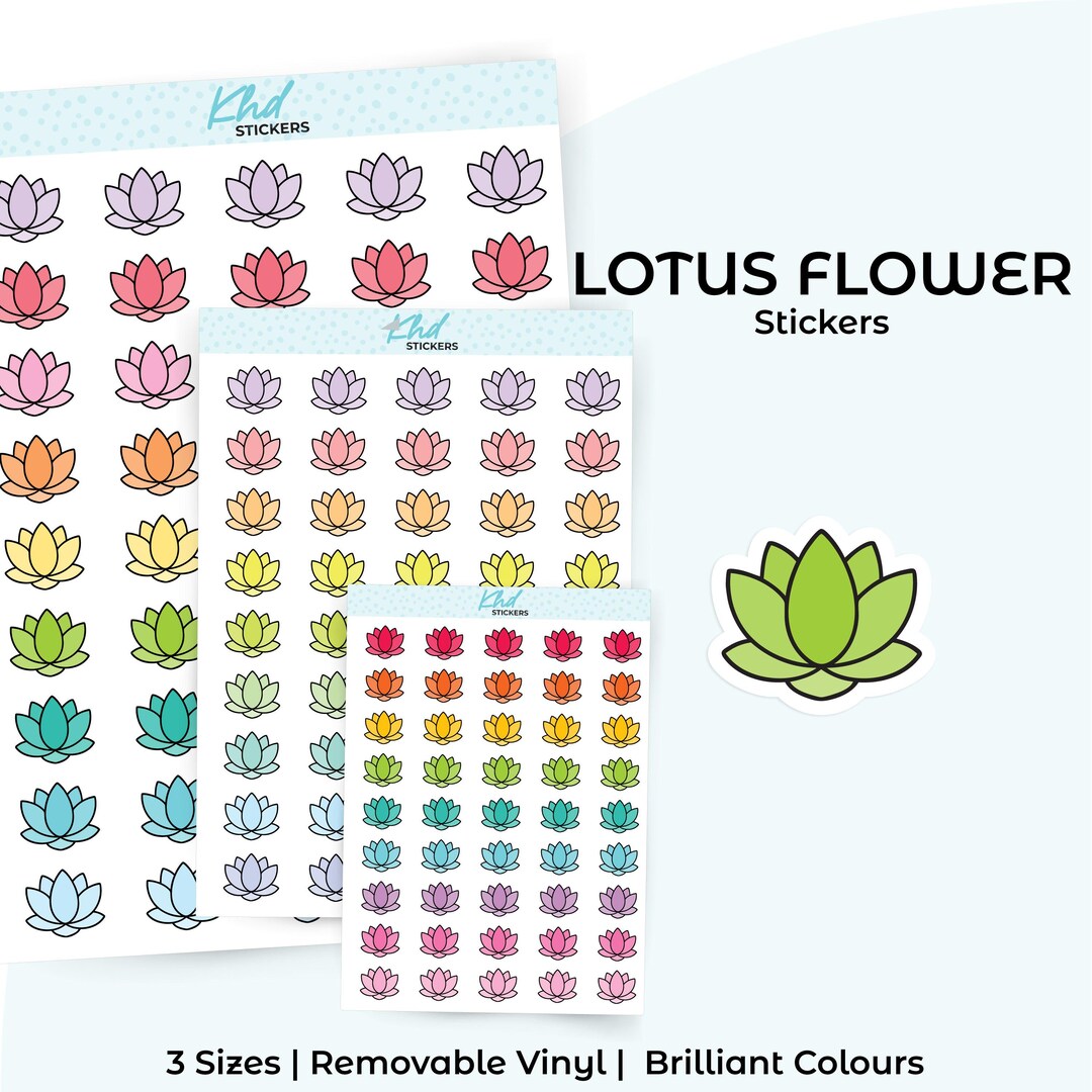 Lotus Flower Icon Planner Stickers, 3 Sizes, Removable - Etsy
