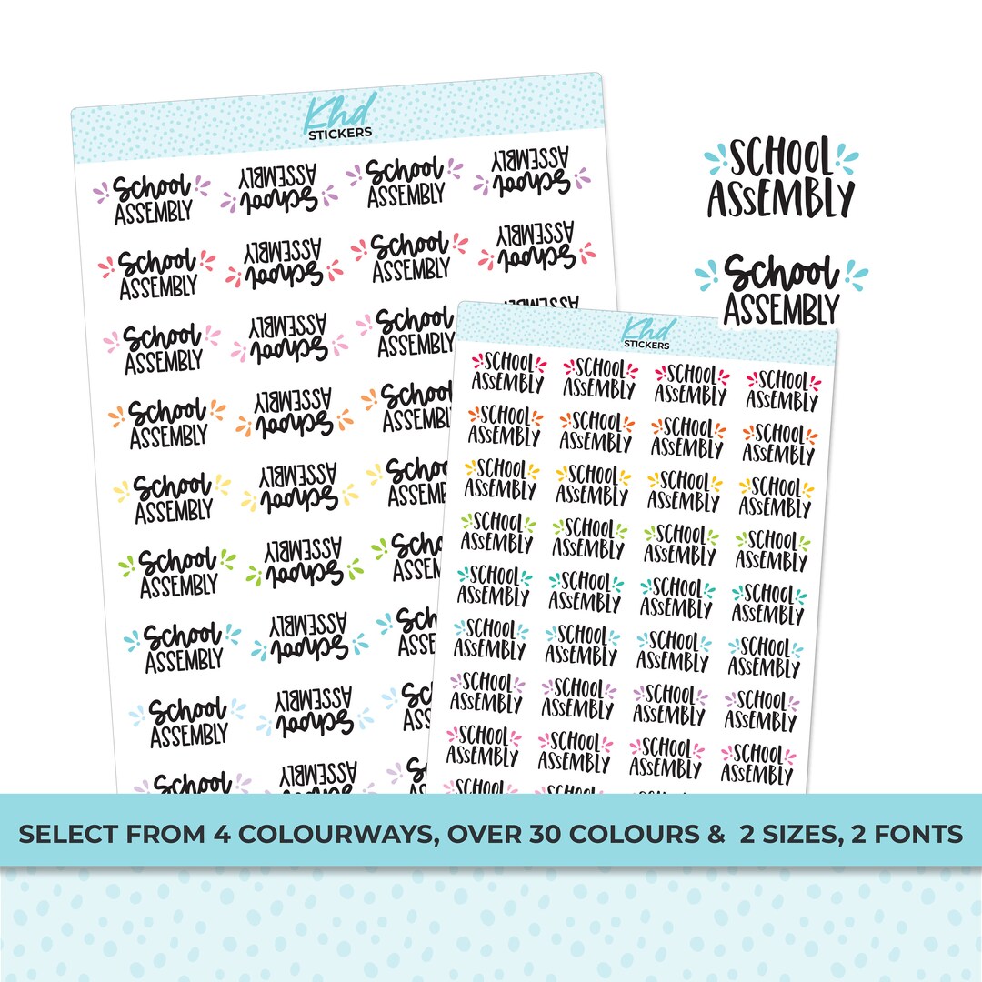 School Assembly Stickers, Planner Stickers, Removable - Etsy Australia