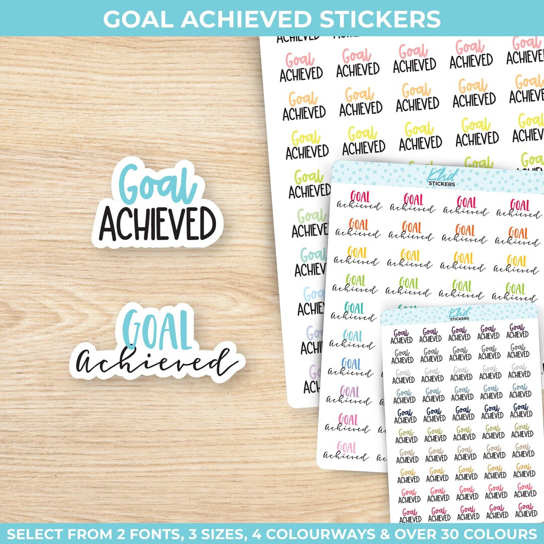Goal Achieved Planner Stickers, Three Sizes Including Tiny, Removable ...