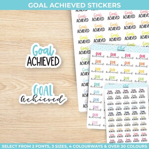 Goal Achieved Planner Stickers, Three Sizes Including Tiny, Removable ...