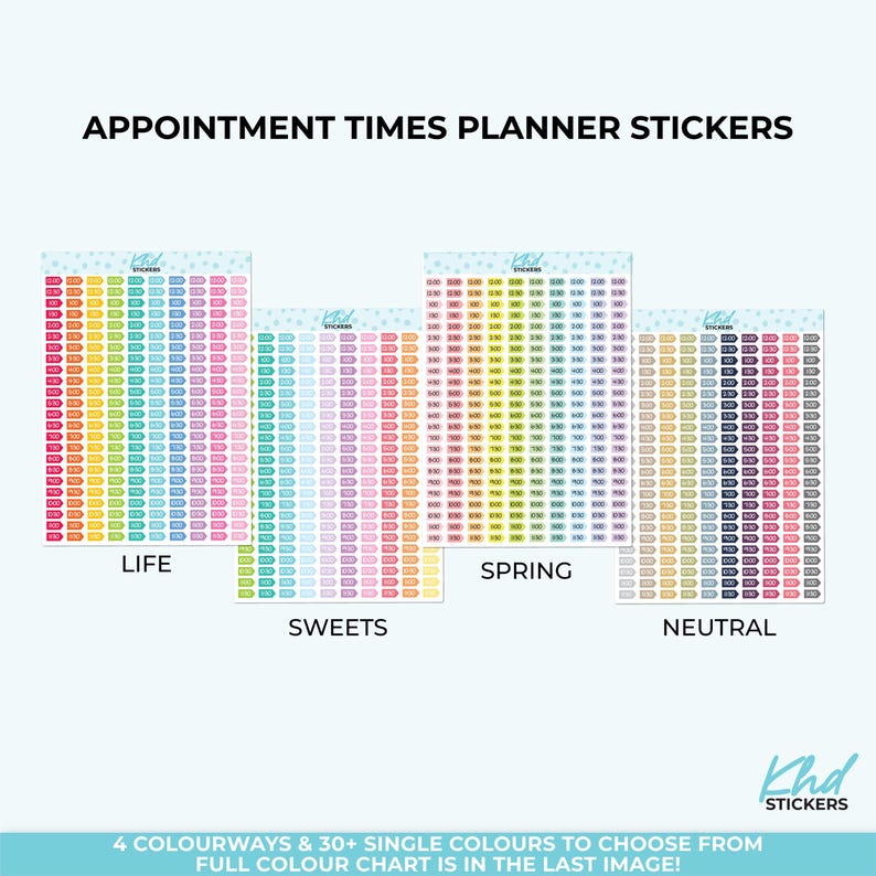 Appointment Time Stickers, Planner Stickers, With Time Options ...