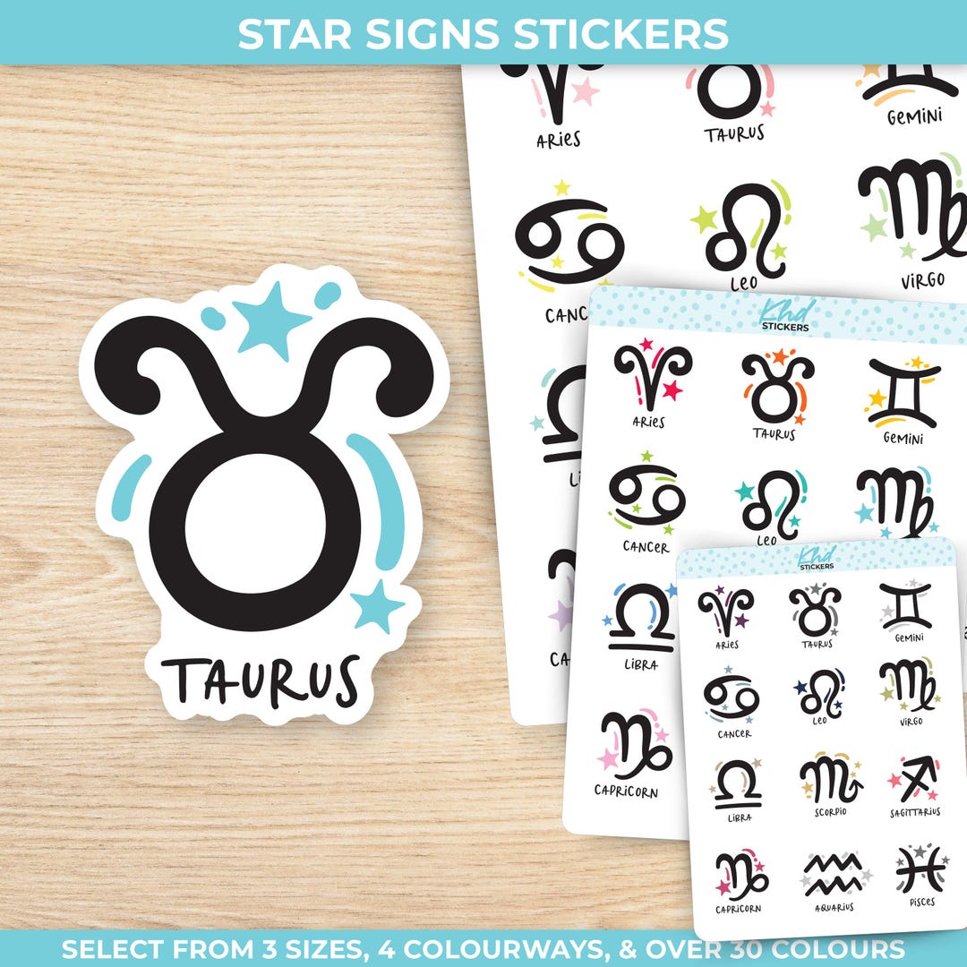 Star Signs Planner Stickers, Three Sizes Including Tiny, Removable - Etsy