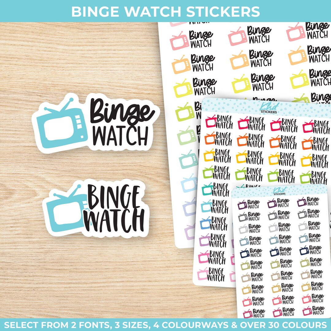 Binge Watch Planner Stickers, Three Sizes Including Tiny, Removable - Etsy