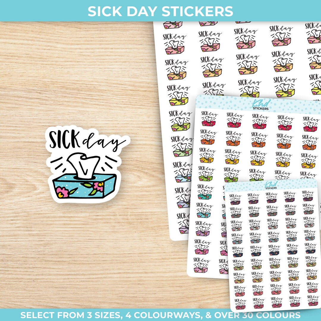 Sick Day Stickers, Planner Stickers, Removable - Etsy