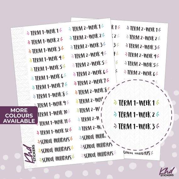 School Term Stickers Planner Stickers Removable - Etsy Australia