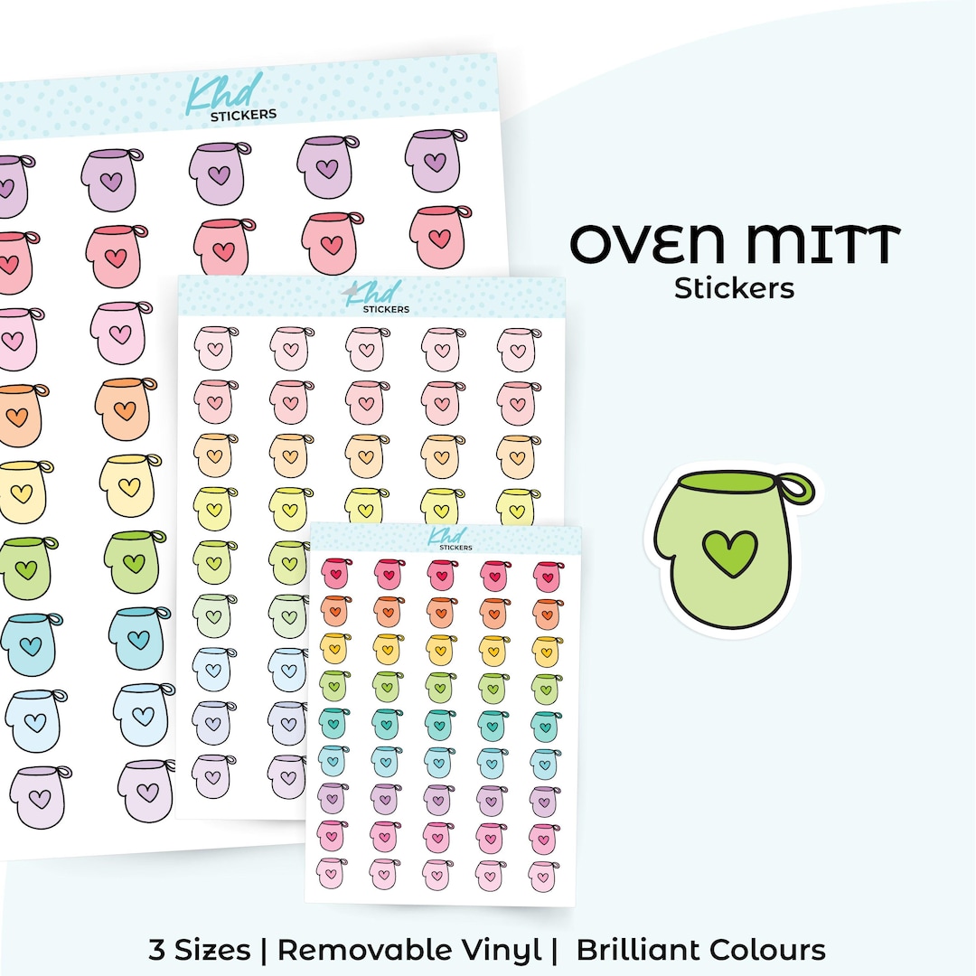 Oven Mitt Planner Stickers, 3 Sizes, Removable - Etsy
