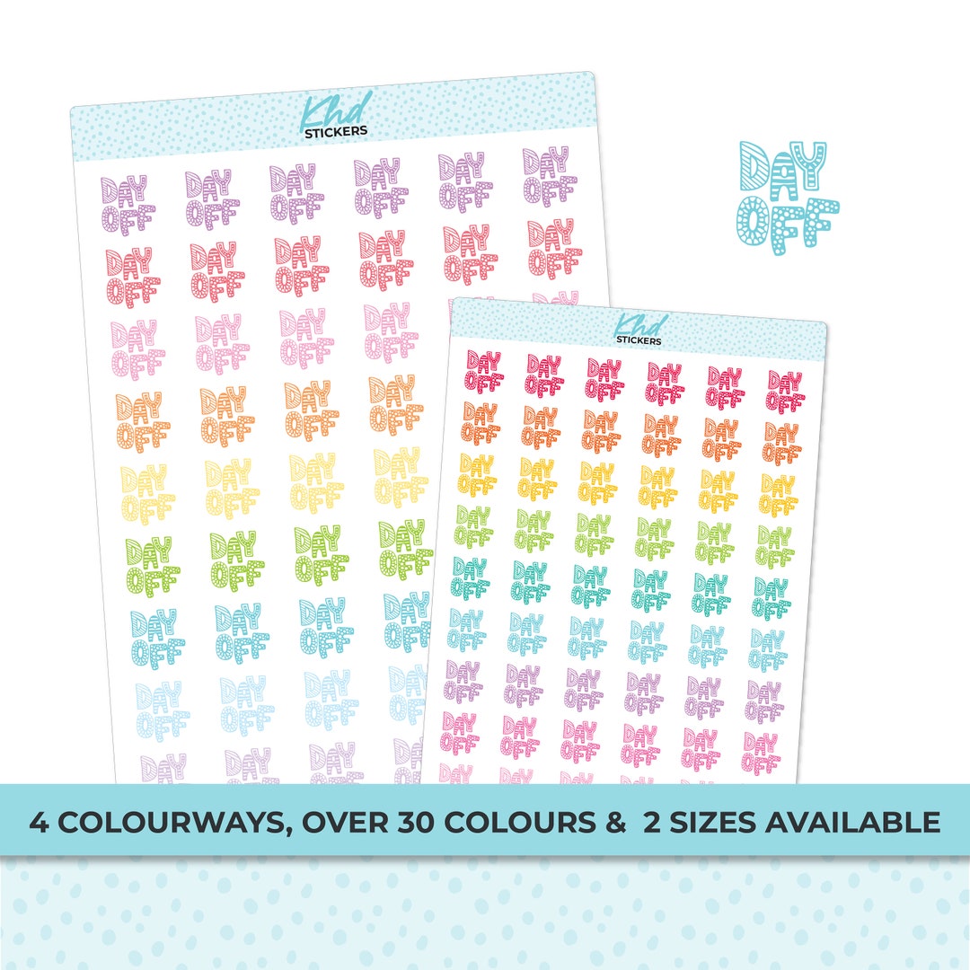 Day off Stickers, Planner Stickers, Two Sizes, Removable - Etsy New Zealand