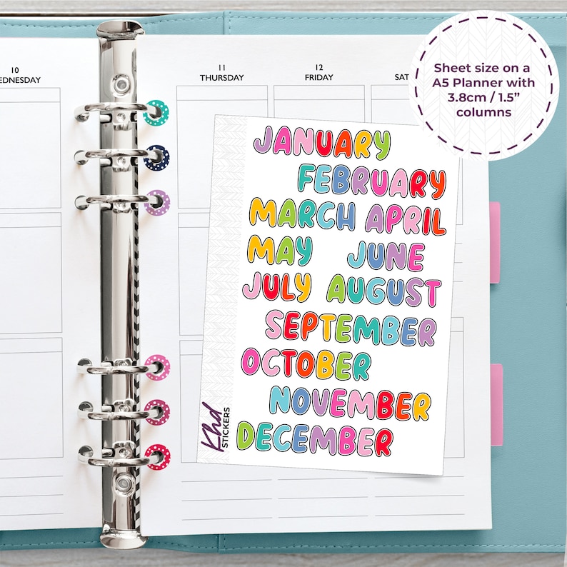 Months of the Year Stickers Planner Stickers Removable - Etsy