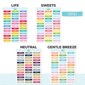 Goals Banner Stickers, Planner Stickers, Two Sizes, Removable - Etsy