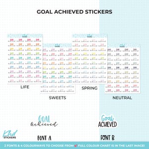 Goal Achieved Planner Stickers, Three Sizes Including Tiny, Removable ...