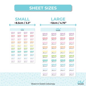 Annual Leave Script Stickers, Planner Stickers, 2 Sizes and Fonts ...