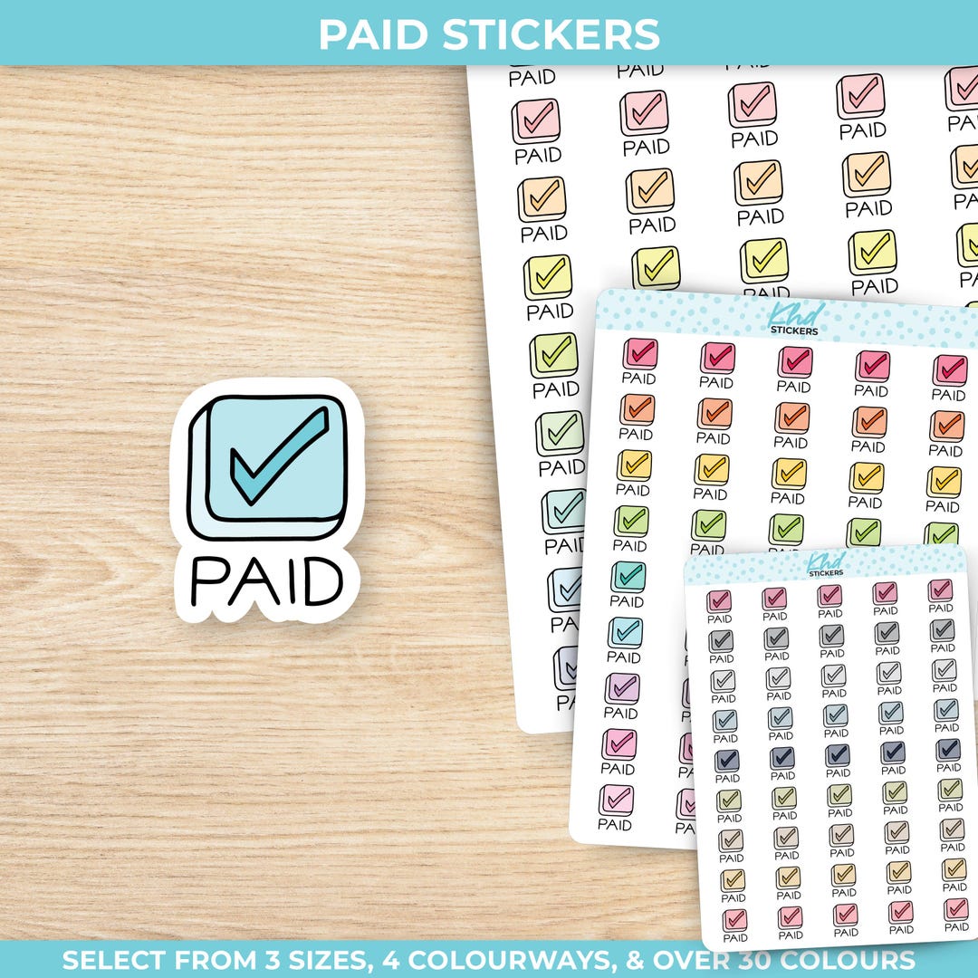 Paid Planner Stickers, Three Sizes Including Tiny, Removable - Etsy ...