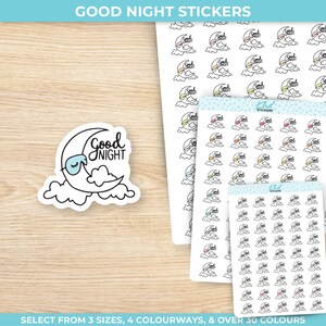 Good Night Planner Stickers, Three Sizes Including Tiny, Removable - Etsy