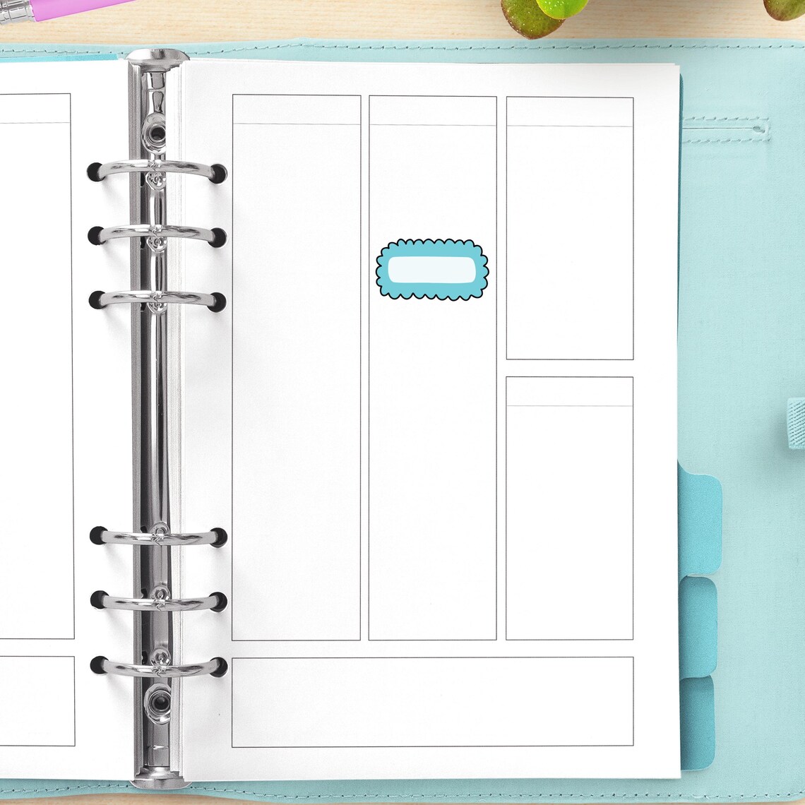 Doodle Scallop Boxes Functional Planner Stickers - Etsy